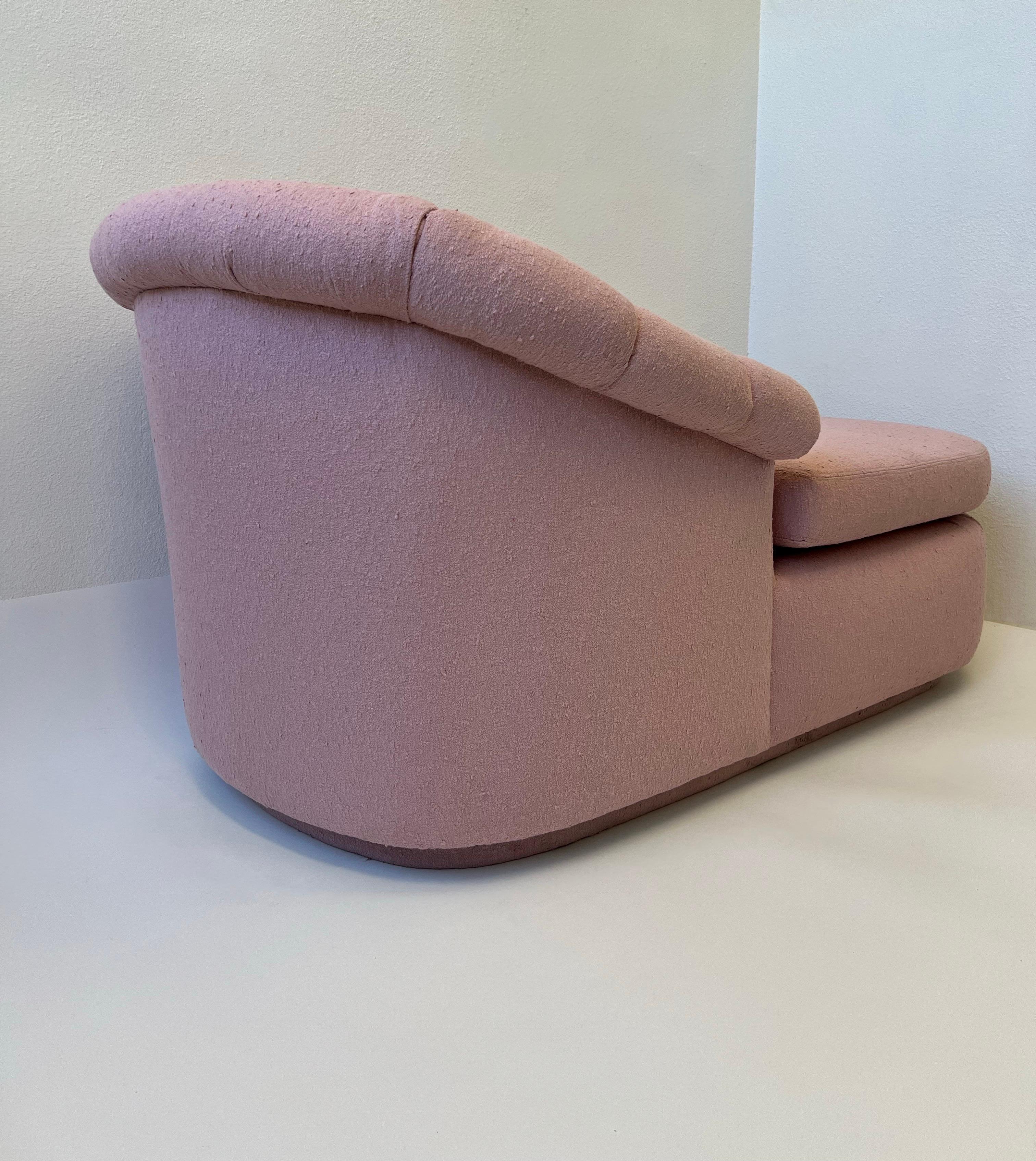 Pink Channel Back Chaise Lounge by Steve Chase For Sale at 1stDibs