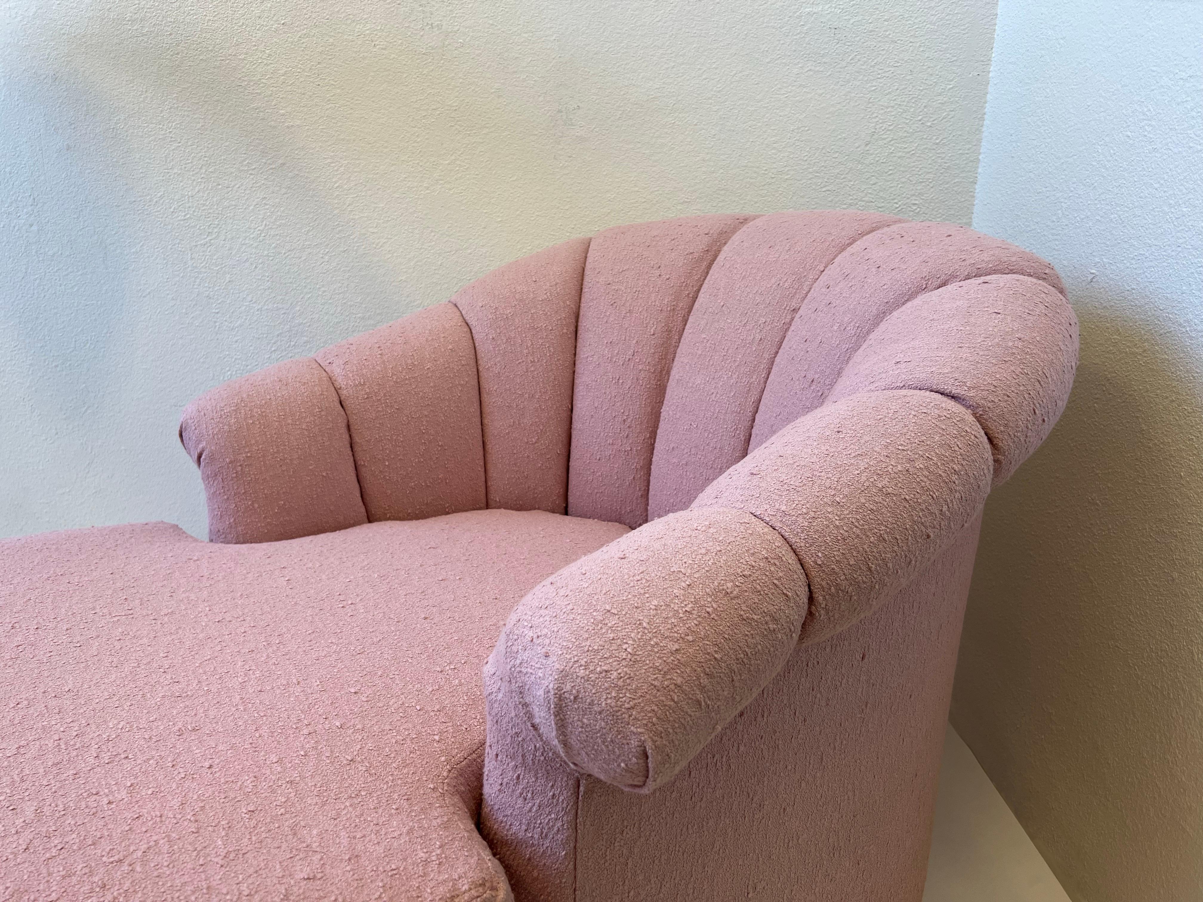 Pink Channel Back Chaise Lounge by Steve Chase For Sale at 1stDibs