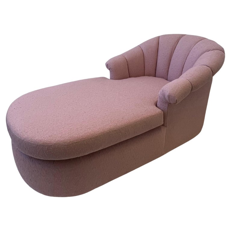 Pink Channel Back Chaise Lounge by Steve Chase For Sale at 1stDibs