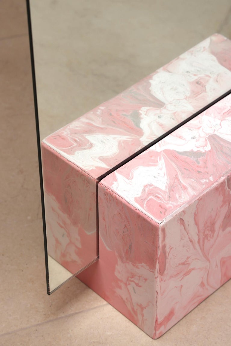 Pink Console Mirror Hand-Crafted from 100% Recycled Plastic by Anqa ...