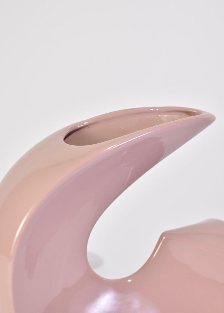 Pink Curved Vase For Sale at 1stDibs