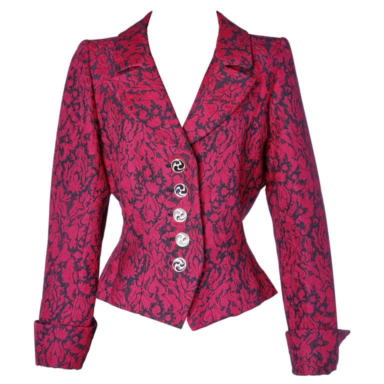 Pink Damask Yves Saint Laurent Rive Gauche Jacket at 1stDibs