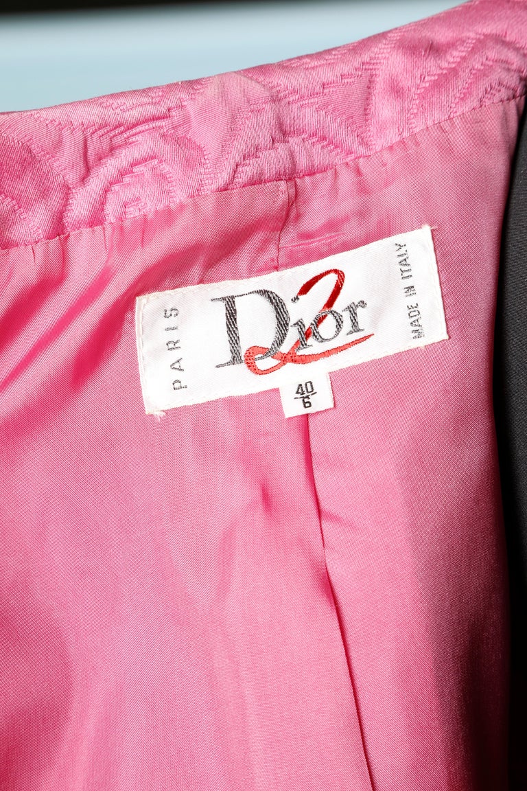 Pink damasked silk cotton jacket Dior 2 For Sale at 1stDibs