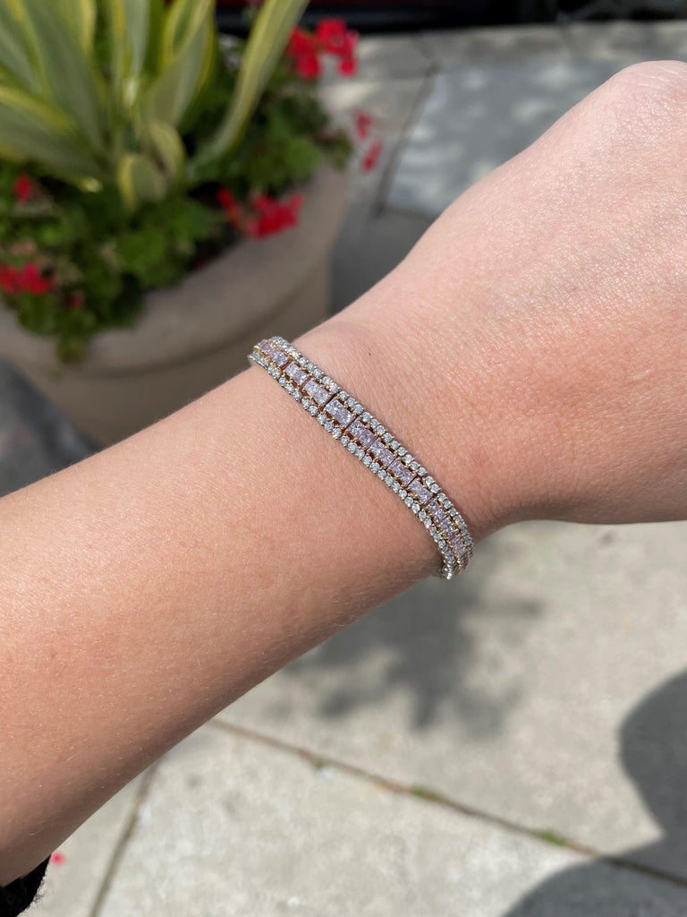Pink Diamond Princess Bracelet For Sale at 1stDibs