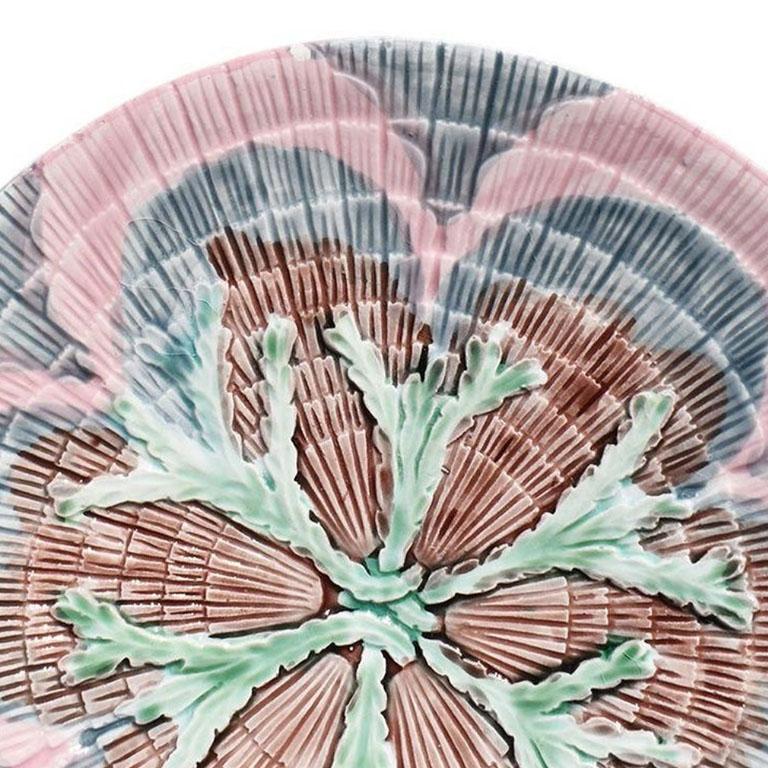 Pink Etruscan Majolica Shell and Seaweed Ceramic Teacup and Saucer Set ...
