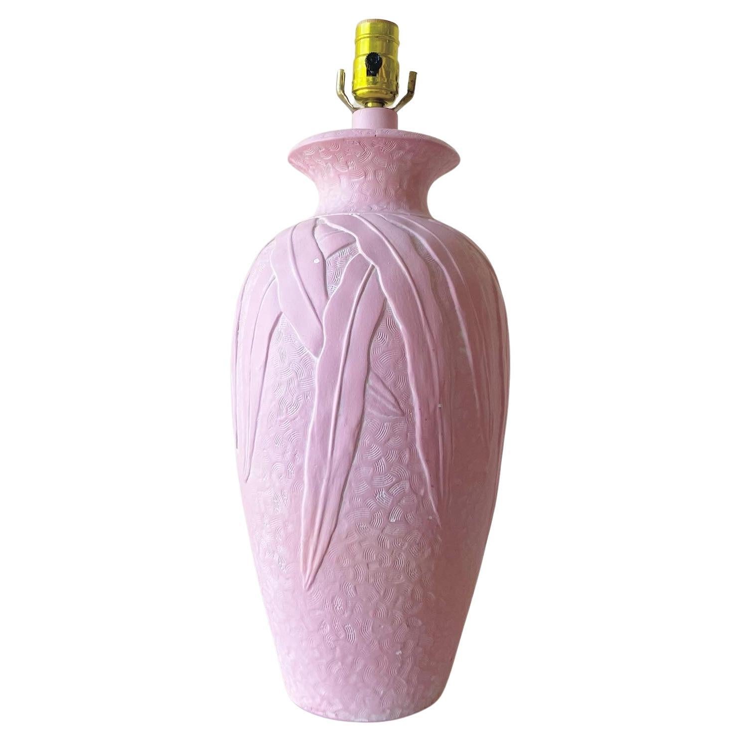 Postmodern Pink Gloss Ceramic Table Lamp For Sale at 1stDibs