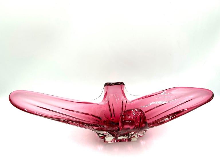 Pink Glass Platter, Italy, 1970s For Sale at 1stDibs