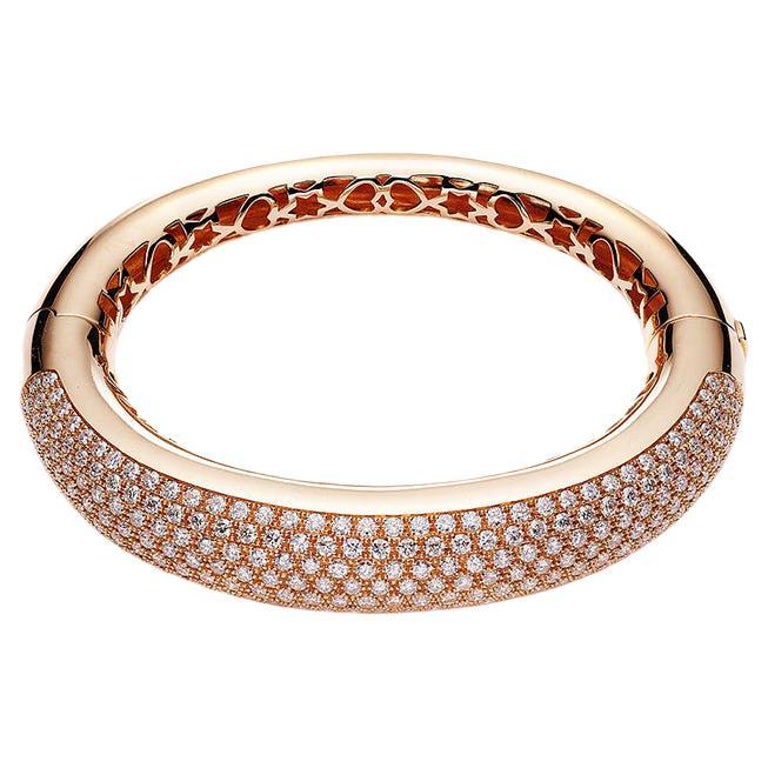 Pink Gold Diamond Bangle For Sale at 1stDibs
