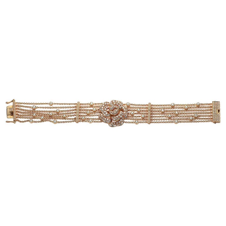 Pink Gold Flower Bracelet For Sale at 1stDibs