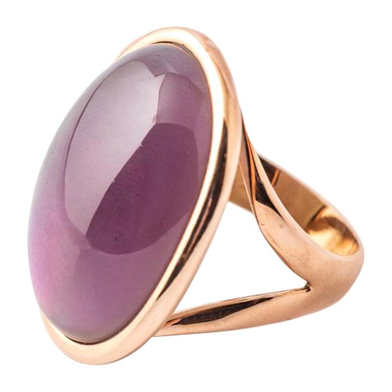 Cabochon Amethyst Gold Ring at 1stDibs