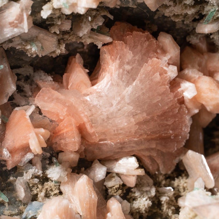 Pink Heulandite with Stilbite on Chalcedony Matrix from Maharashtra ...