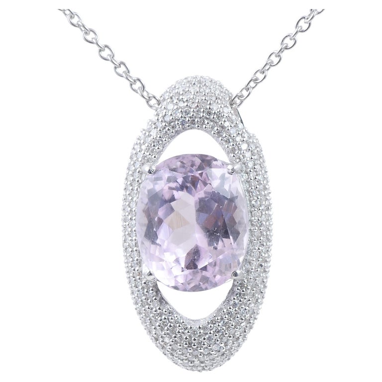 Pink Kunzite Pendant: Elegant Beauty from Jeweltique's Pastel Skies ...