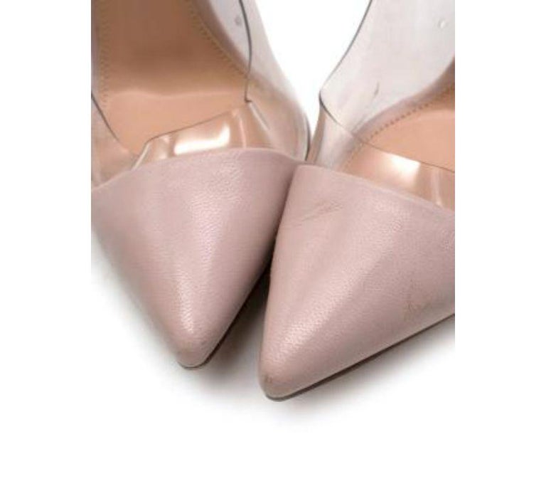 Pink leather and PVC Plexi heeled pumps For Sale at 1stDibs