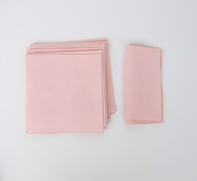 Pink Linen Dinner Napkins, Set of 10 For Sale at 1stDibs