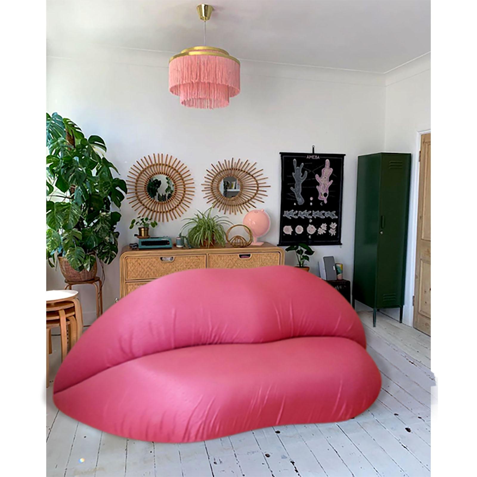 Pink Lips Sofa in the Style of Salvador Dali For Sale at 1stDibs | pink ...