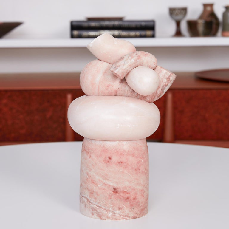 Pink Marble Abstract Sculpture at 1stDibs