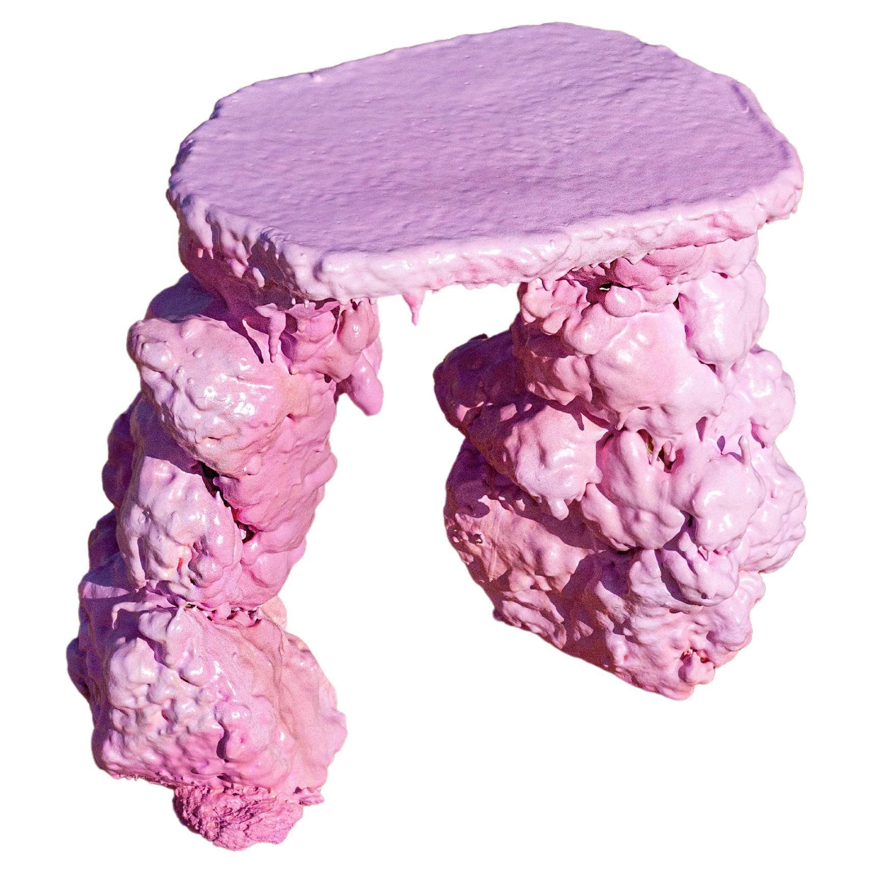 Pink Glass Mirror Table For Sale at 1stDibs