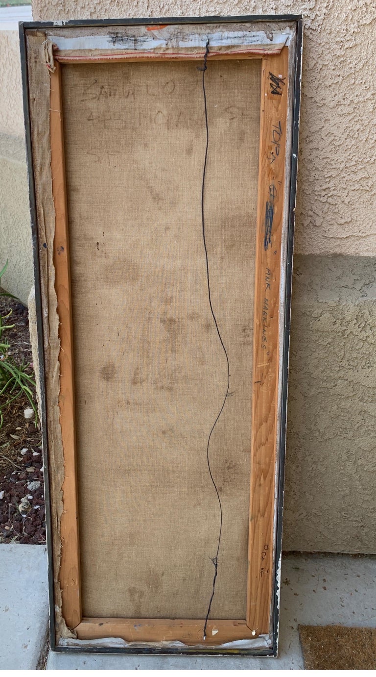 Pink Mid-Century Brutalist Original Abstract Painting by San Francisco ...