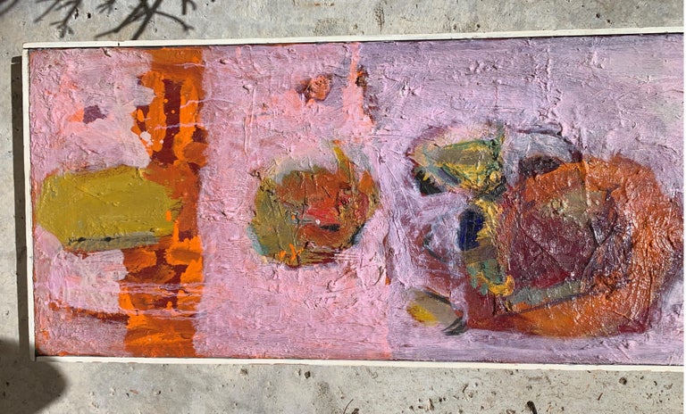 Pink Mid-Century Brutalist Original Abstract Painting by San Francisco ...