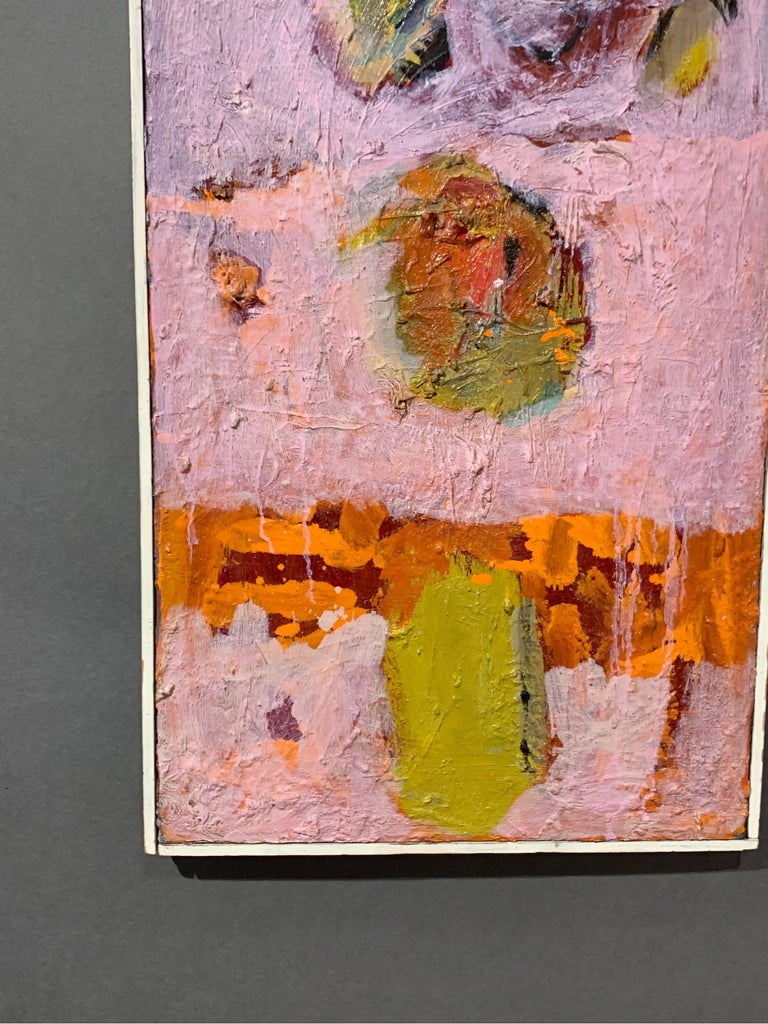 Pink Mid-Century Brutalist Original Abstract Painting by San Francisco ...
