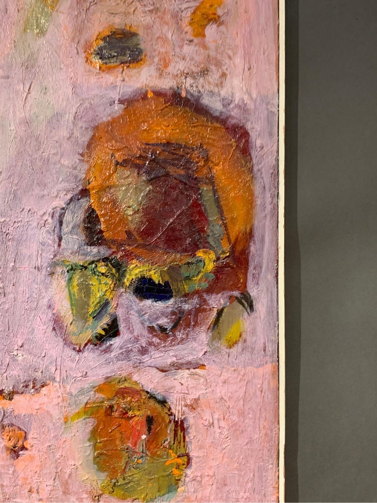 Pink Mid-Century Brutalist Original Abstract Painting by San Francisco ...