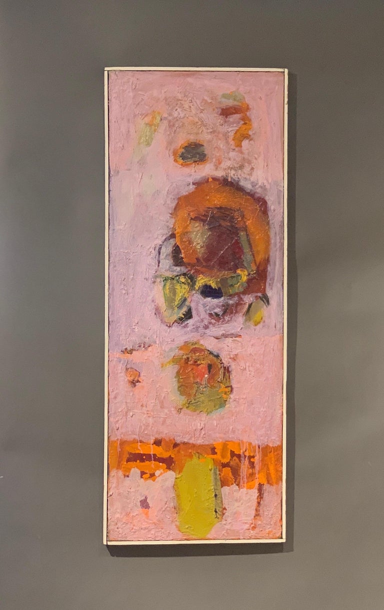 Pink Mid-Century Brutalist Original Abstract Painting by San Francisco ...