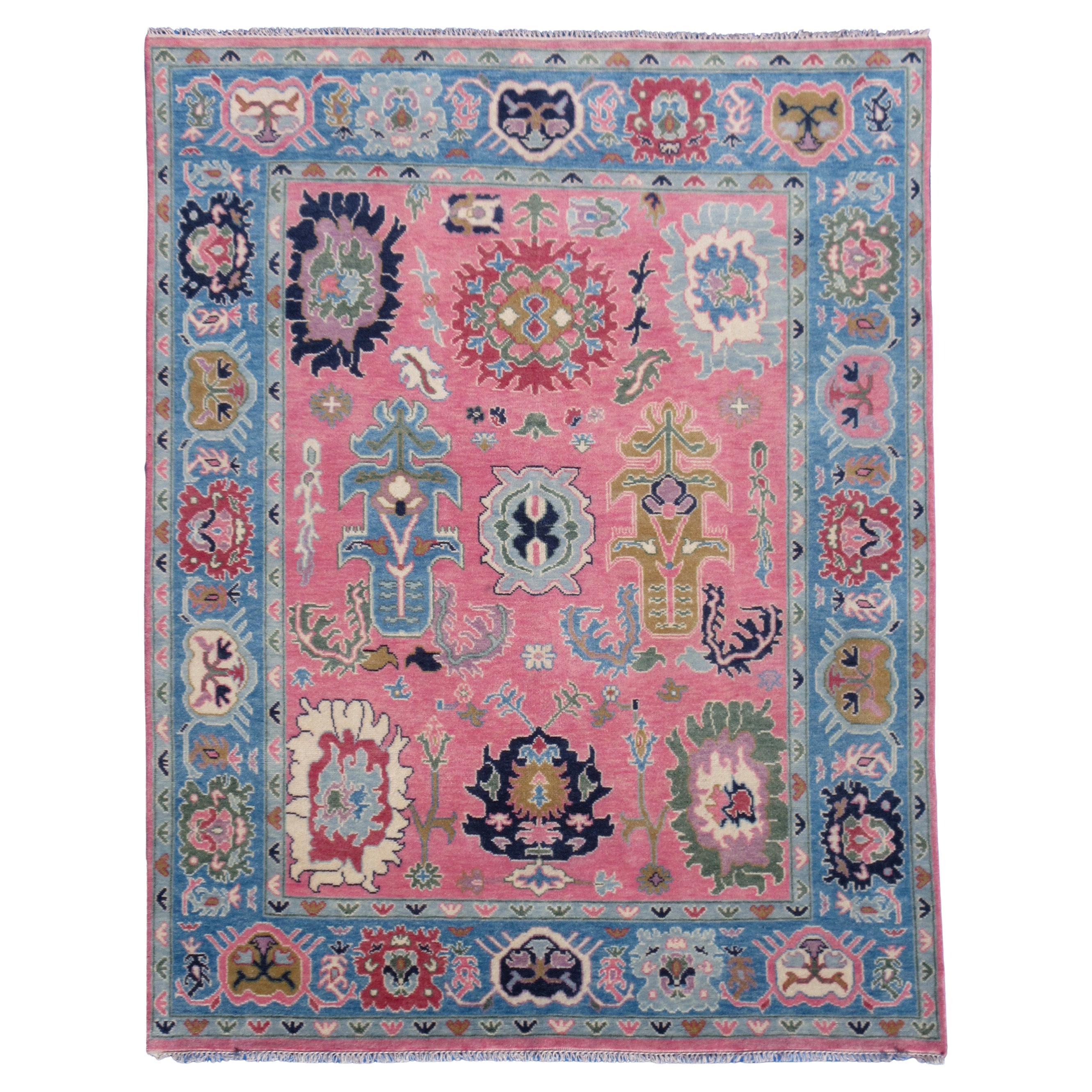 Modern Pink Oushak For Sale at 1stDibs