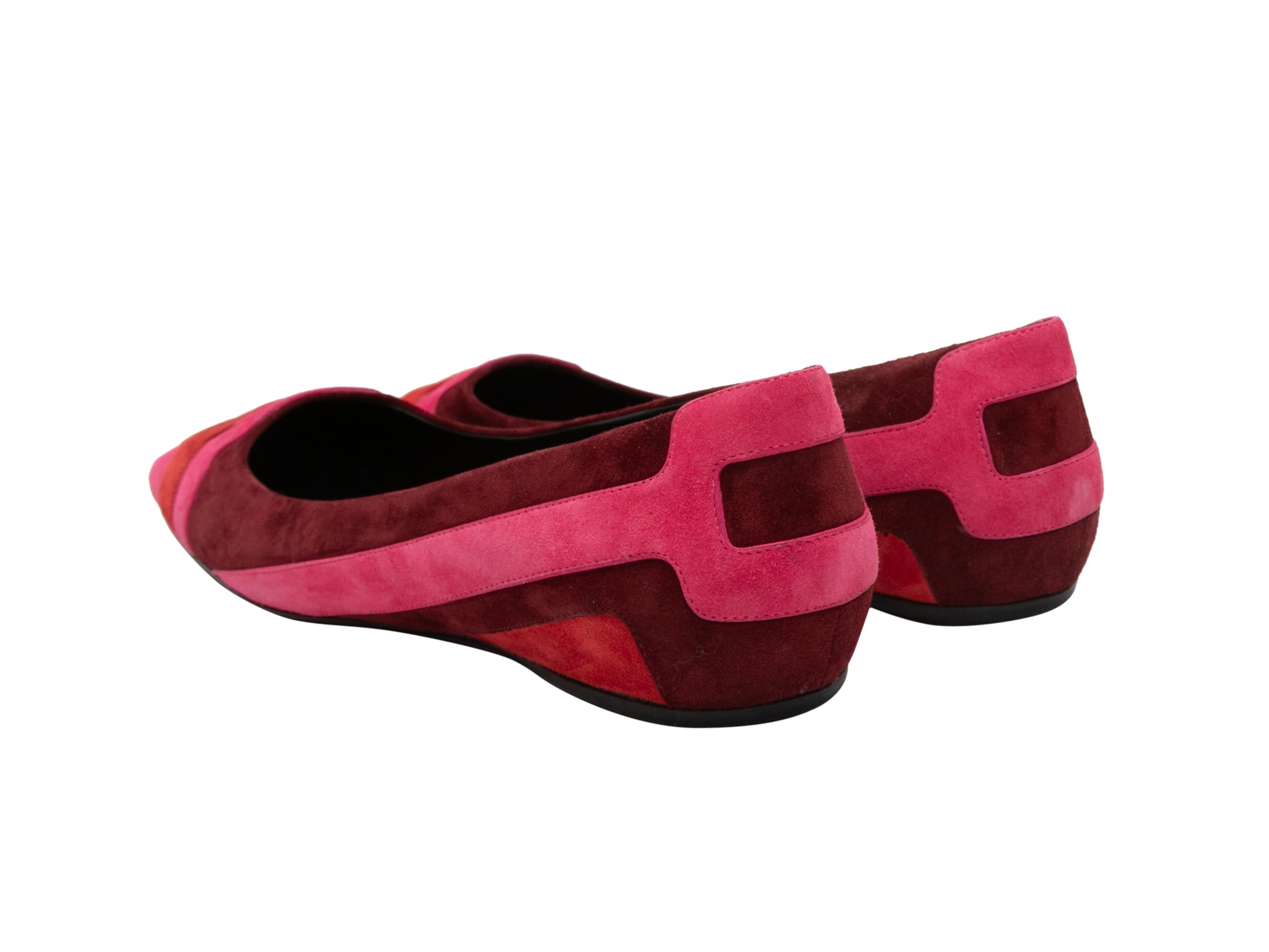 Pink and Multicolor Roger Vivier Suede Color Block Flats For Sale at ...