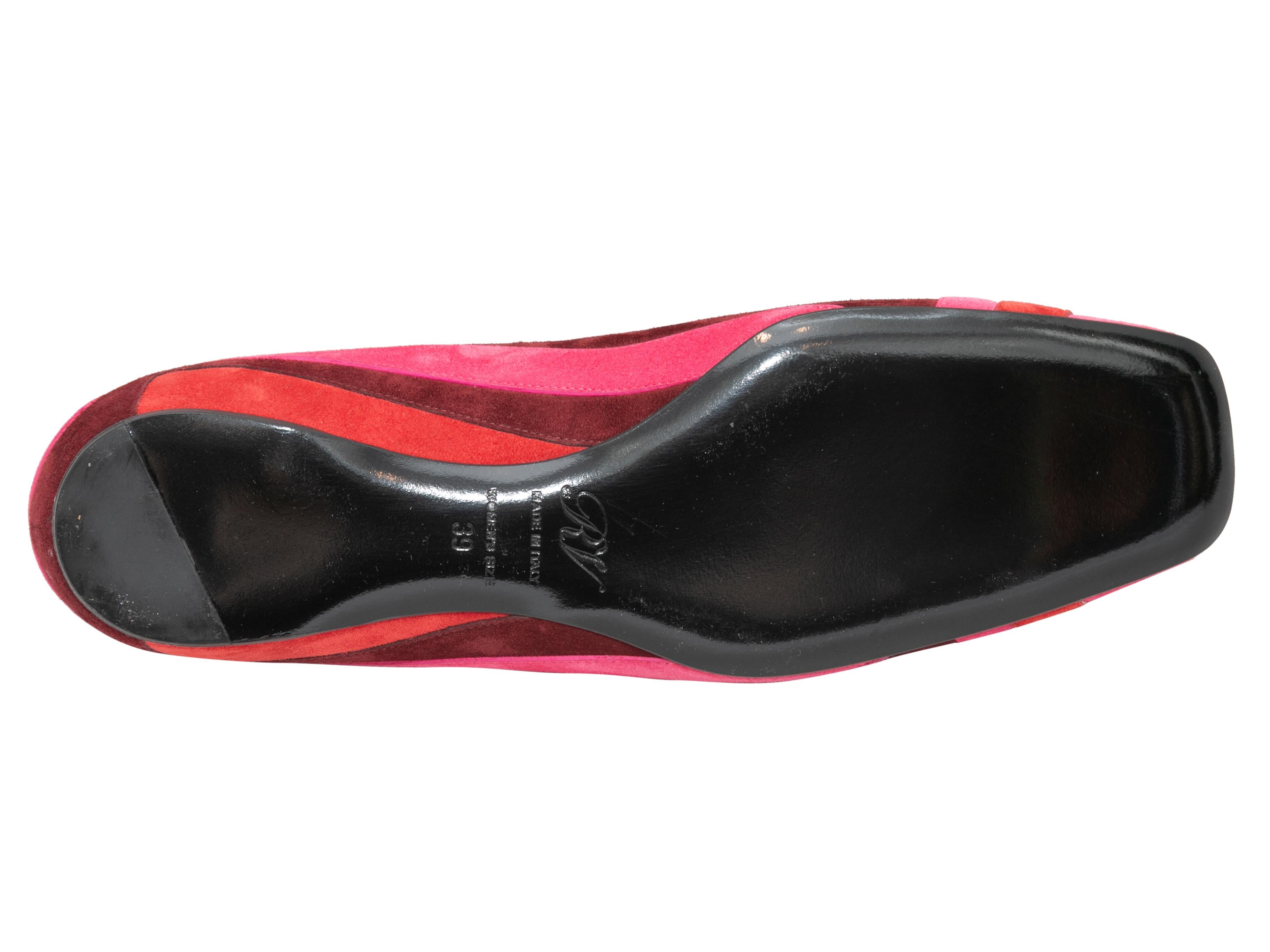 Pink and Multicolor Roger Vivier Suede Color Block Flats For Sale at ...