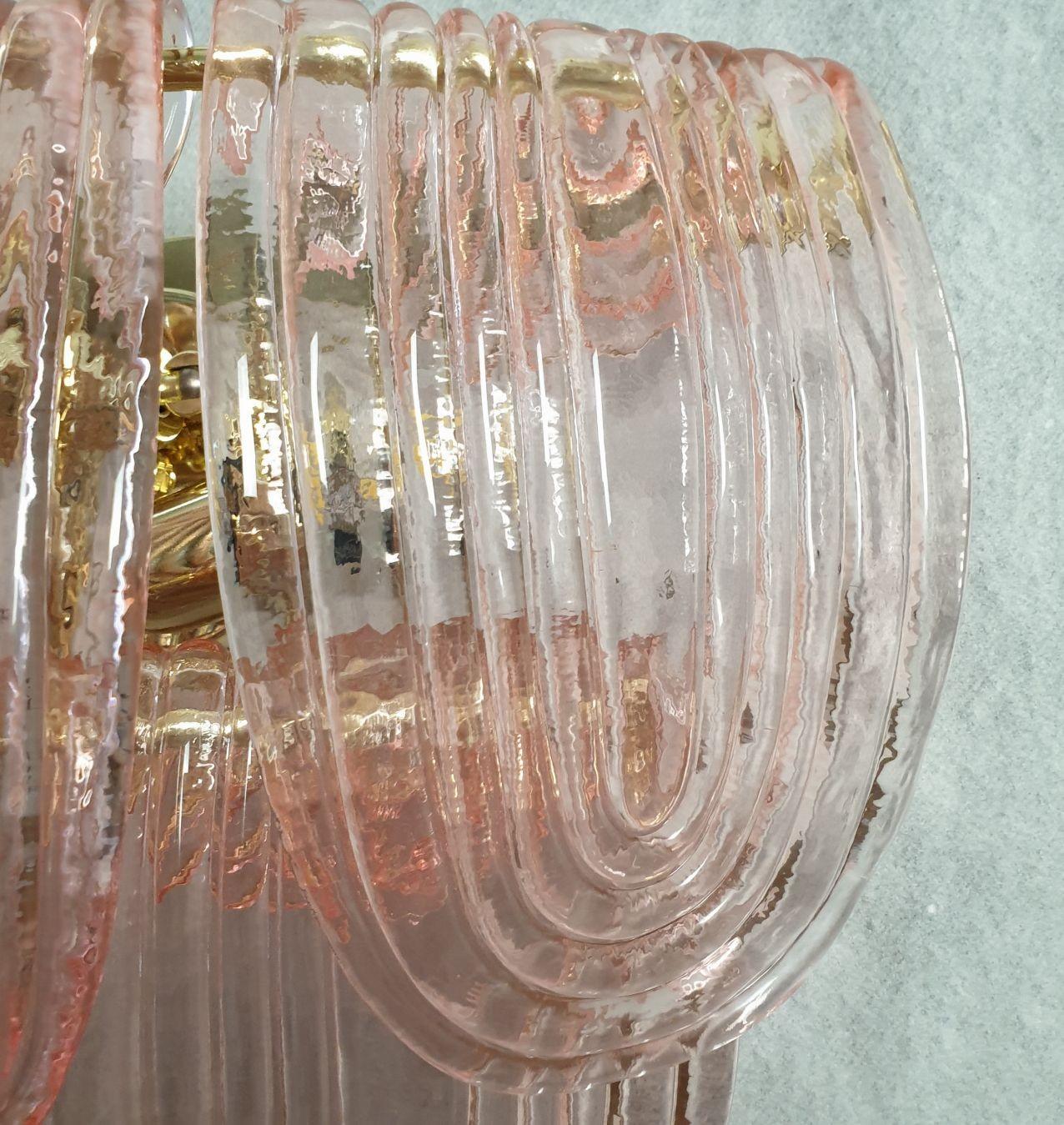 Pink Murano glass sconces - a pair For Sale at 1stDibs