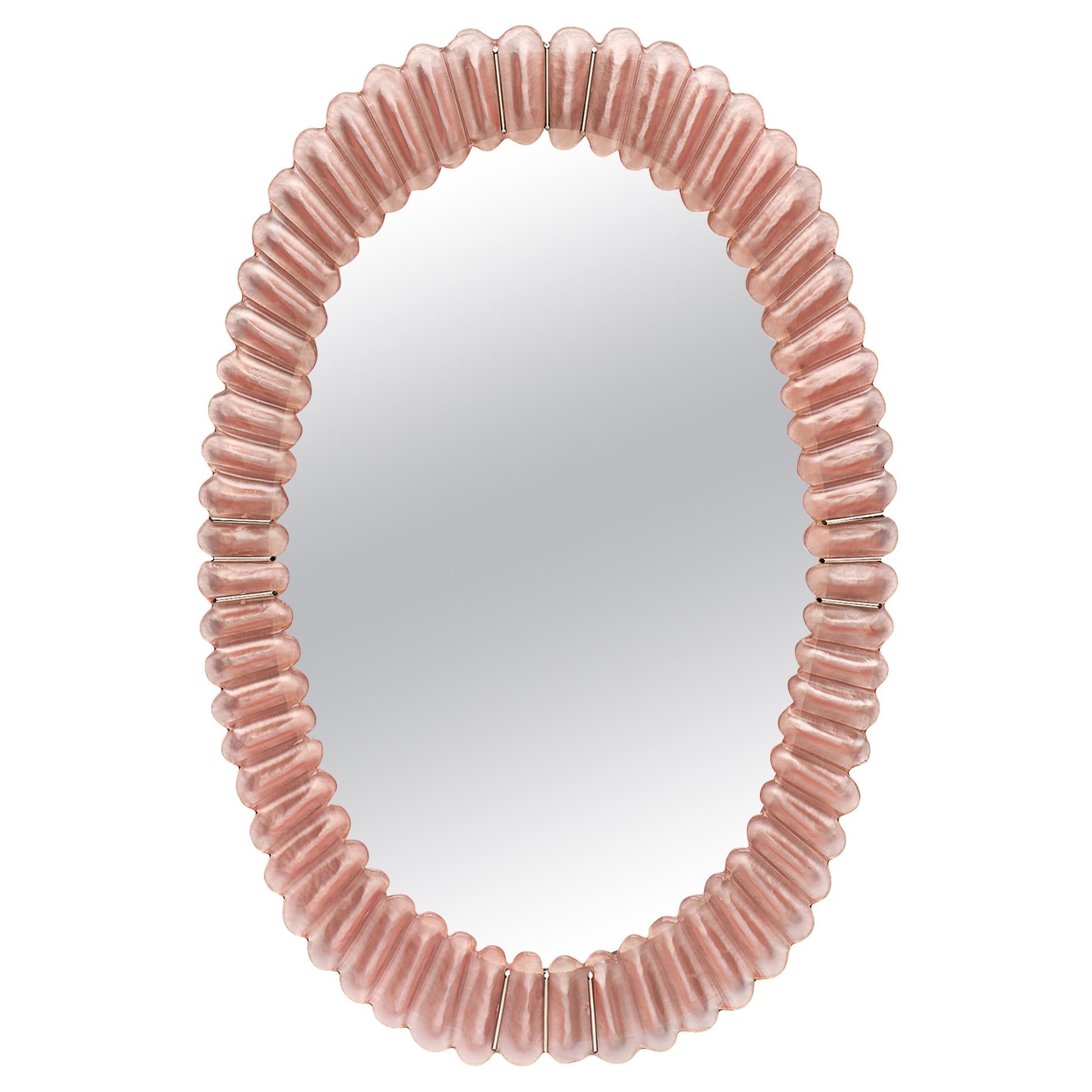 Pink Murano Glass Mirror by Fuga at 1stDibs
