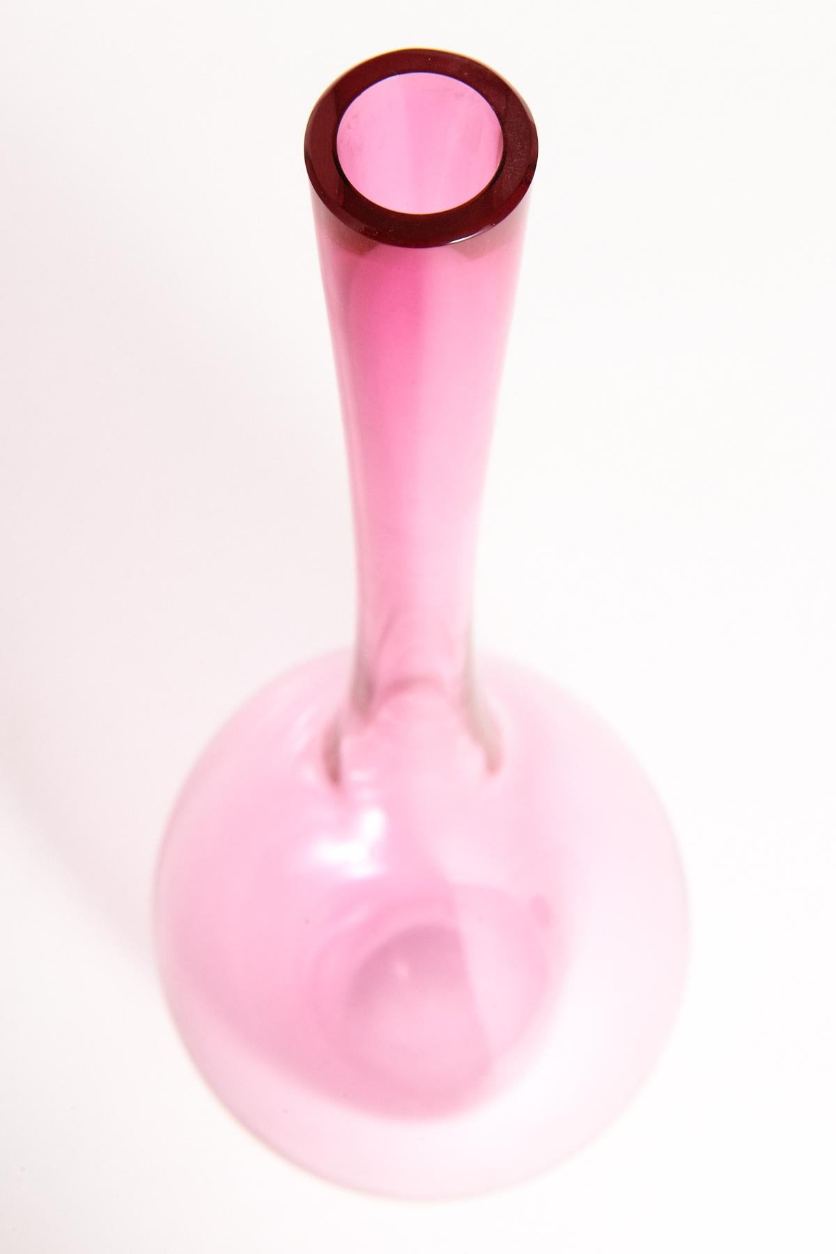 Pink Murano Glass Vase For Sale at 1stDibs