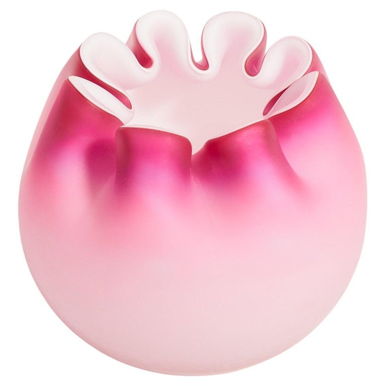 Pink Ombre Ruffle Vase at 1stDibs