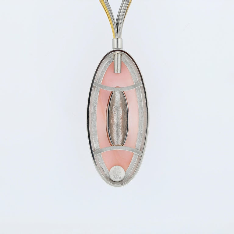 Pink Opal and Pink Sapphire Dramatic Pendant by Zoltan David For Sale ...