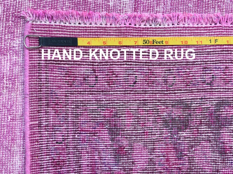 Pink Overcast Semi Antique Persian Kerman Oriental Rug For Sale at 1stDibs