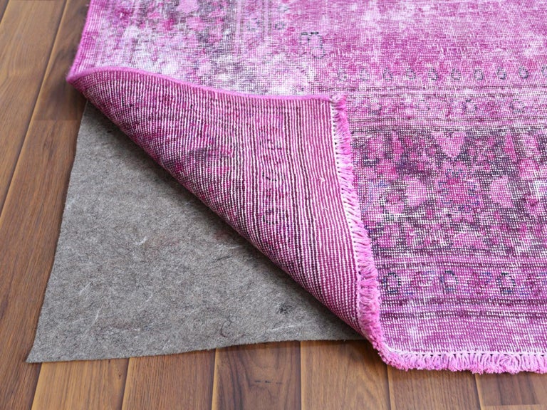 Pink Overcast Semi Antique Persian Kerman Oriental Rug For Sale at 1stDibs