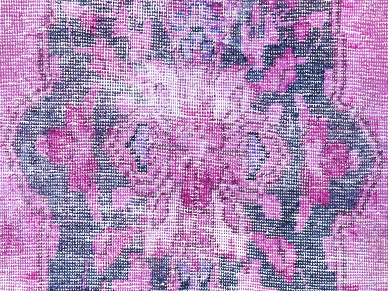 Pink Overcast Semi Antique Persian Kerman Oriental Rug For Sale at 1stDibs