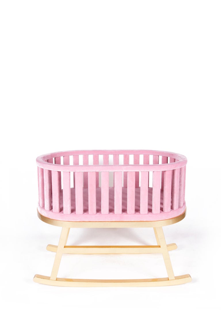 Pink Prince Santi Rocking Cradle by Royal Stranger For Sale at 1stDibs