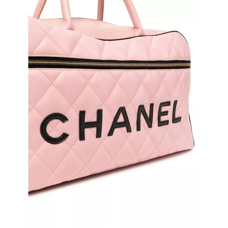 Pink Quilted Boston Bowling Bag at 1stDibs