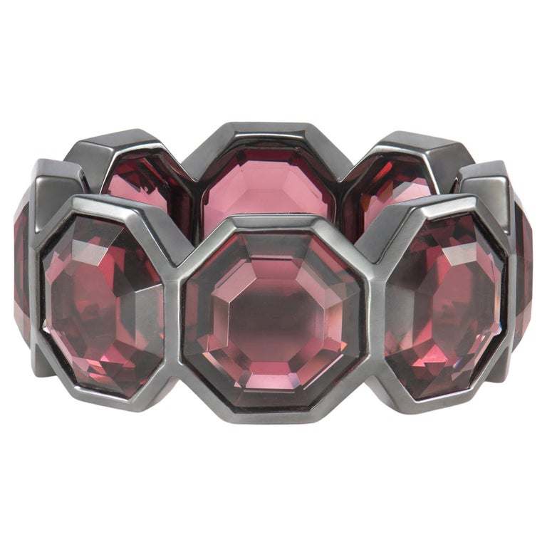 Pink Rhodolite Russell Ring in 18 Karat Black Gold. For Sale at 1stDibs