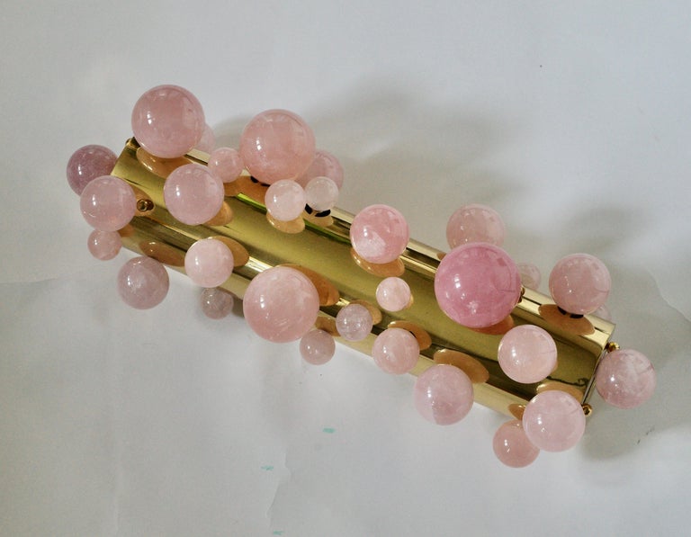 Pink Rock Crystal Bubble Sconces by Phoenix For Sale at 1stDibs
