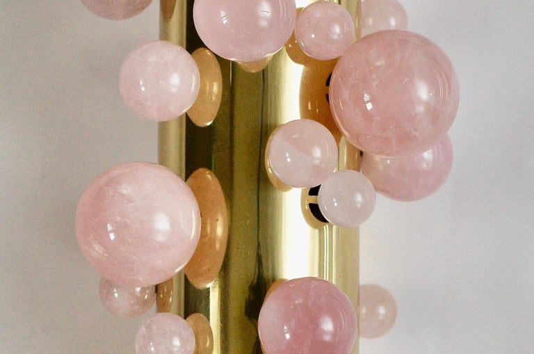 Pink Rock Crystal Bubble Sconces by Phoenix For Sale at 1stDibs