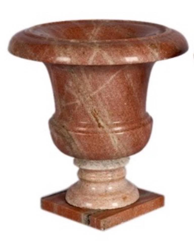 Pink Rose Classical Marble Urn Vases For Sale at 1stDibs