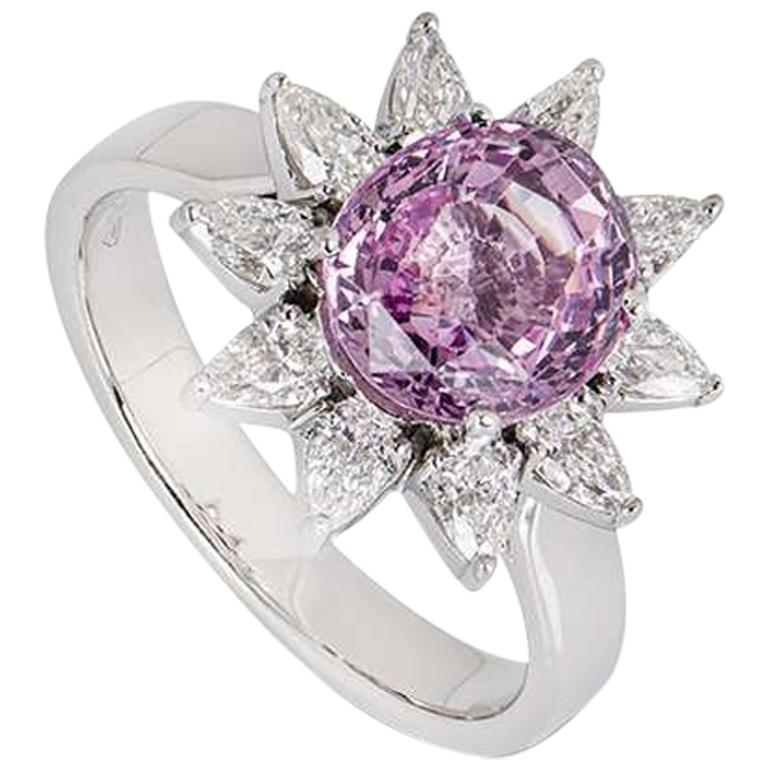 Pink Sapphire and Diamond Dress Ring at 1stDibs