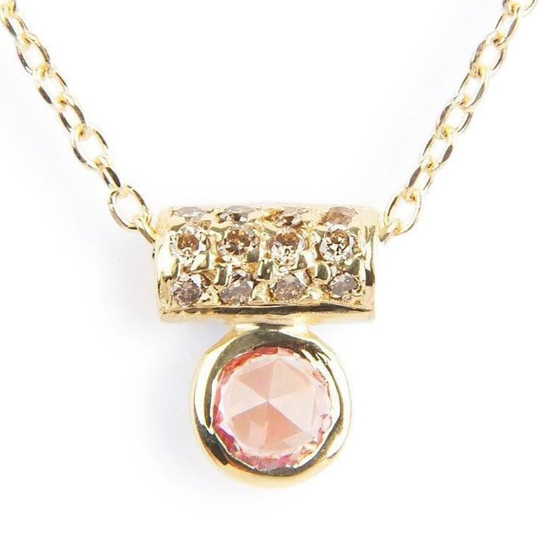 Pink Sapphire and Diamond Tube Necklace For Sale (Free Shipping) at 1stDibs