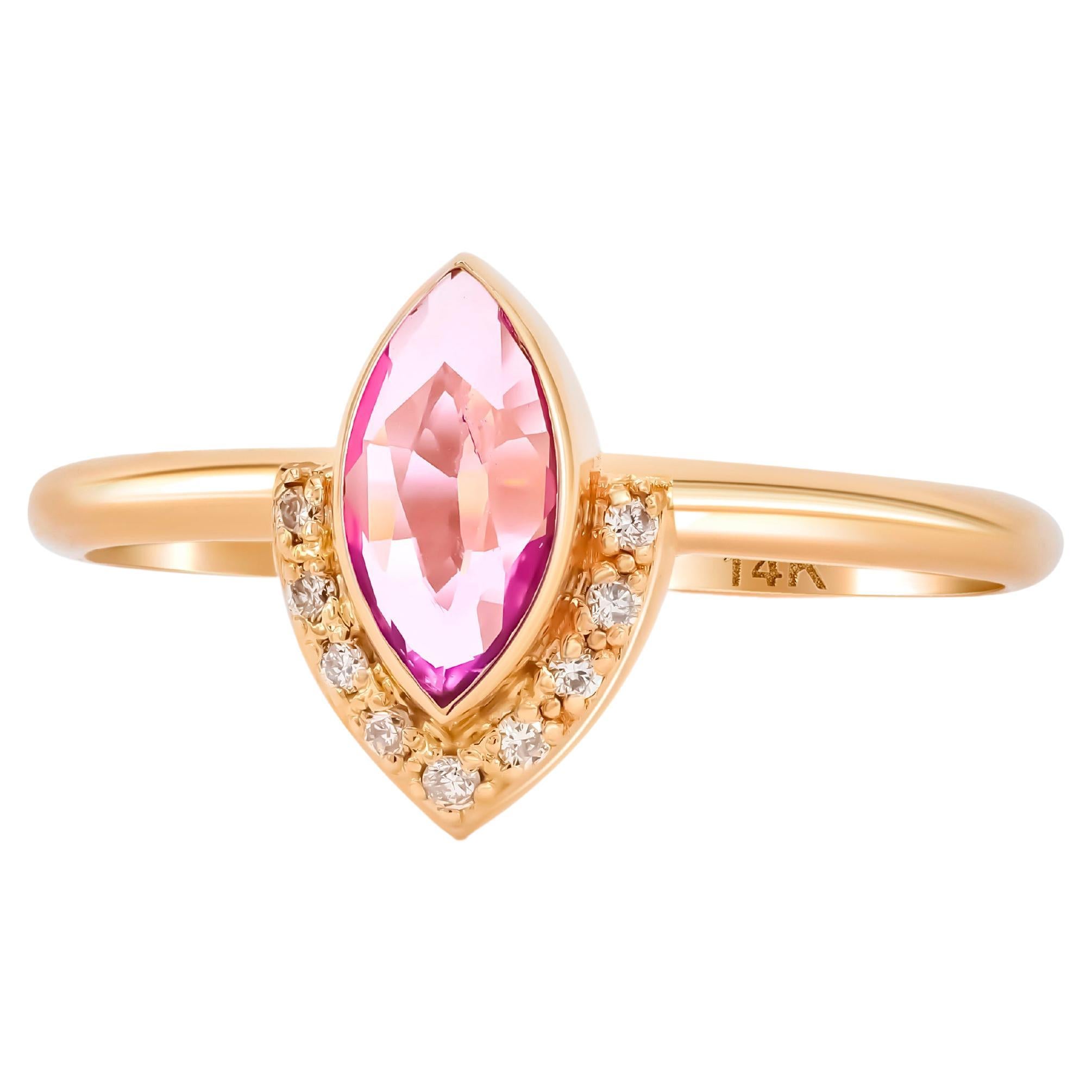 Pink Sapphire and Diamond Ring For Sale at 1stDibs | pink saphir ring