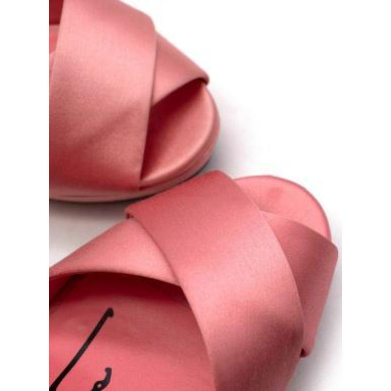pink satin crossover satin Dasha platform sandals For Sale at 1stDibs