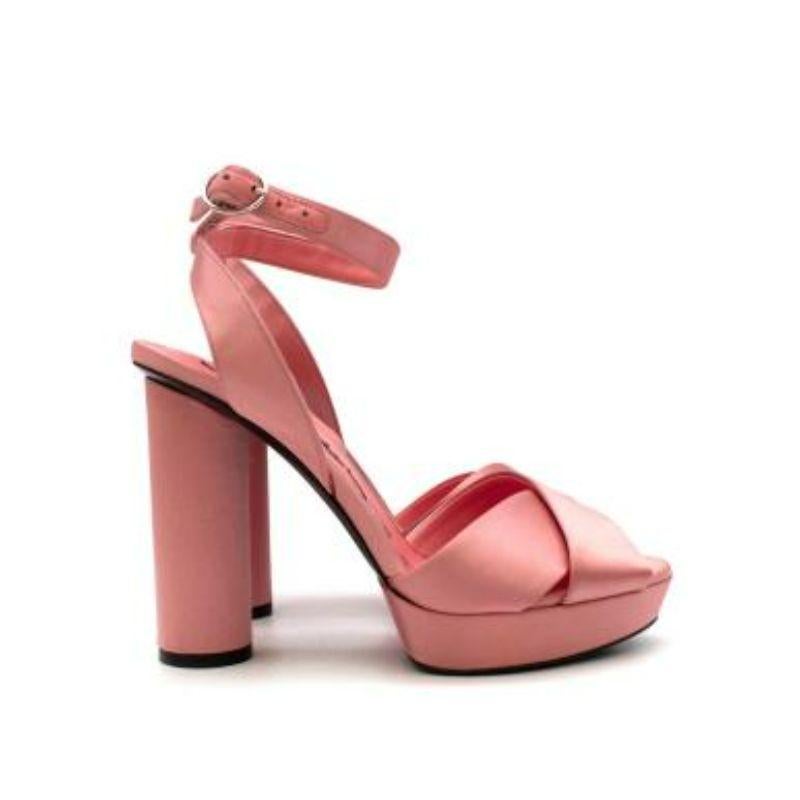 pink satin crossover satin Dasha platform sandals For Sale at 1stDibs