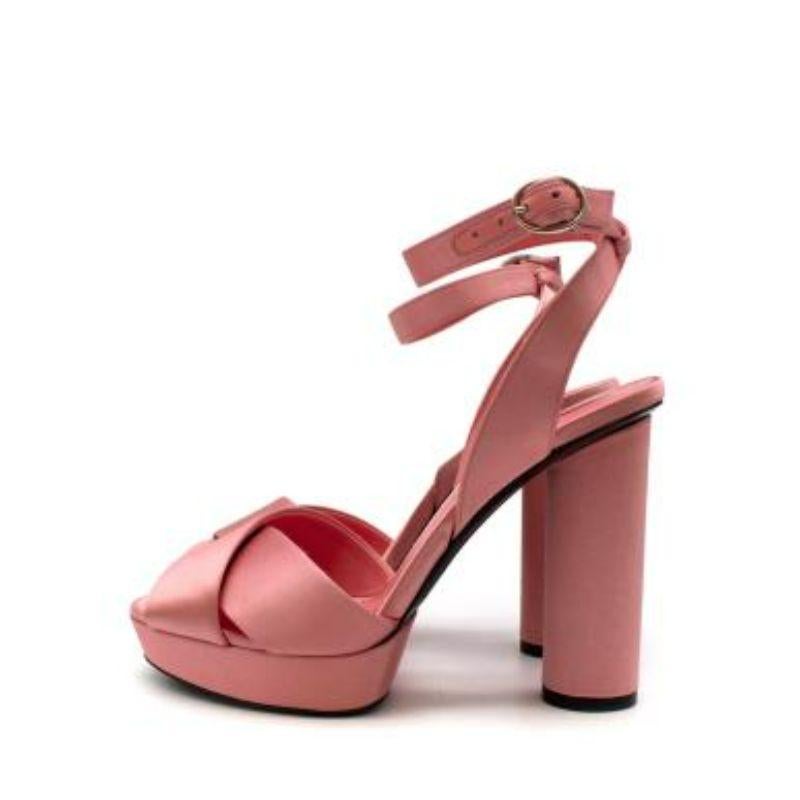 pink satin crossover satin Dasha platform sandals For Sale at 1stDibs