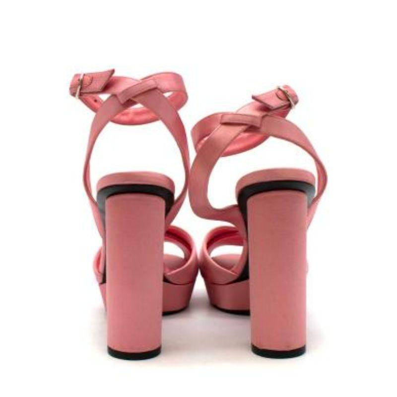 pink satin crossover satin Dasha platform sandals For Sale at 1stDibs